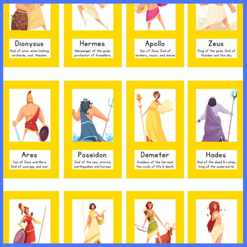 Ancient Greek Mythology Guess Who Cards (classic Edition) - Etsy