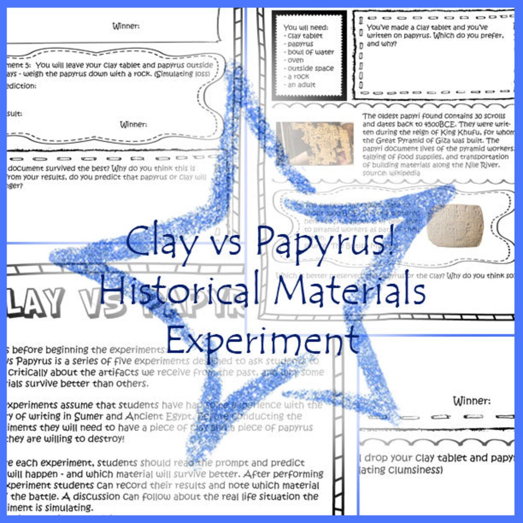 Clay Vs Papyrus Historical Science Experiment - Etsy