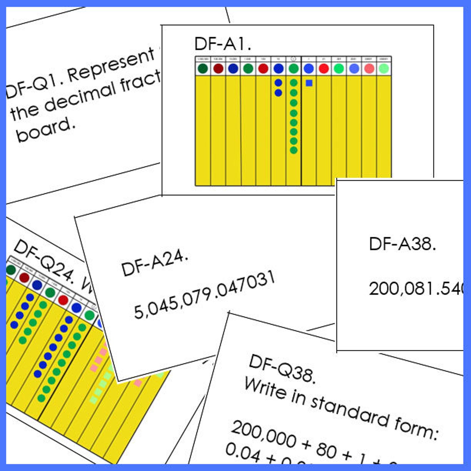 Montessori Decimal Fraction Task Cards and Mini Board - Etsy