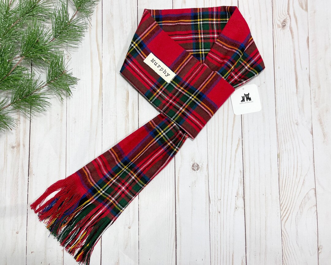 Christmas Dog Scarf | Personalized Christmas Scarf | Cat Scarf | |red ...