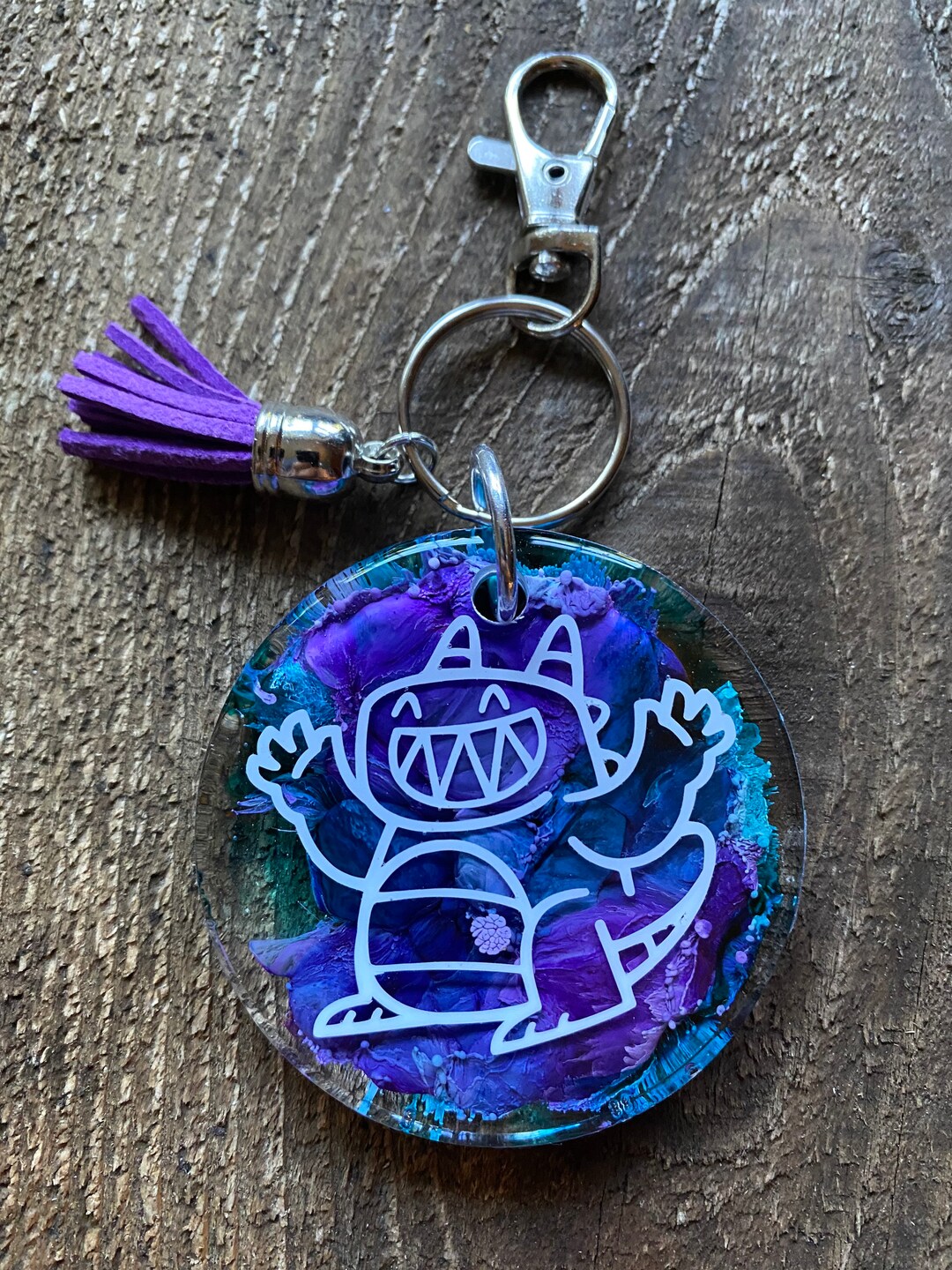 Round Monster Keychain Fantasy Keychain Monster Kawaii - Etsy