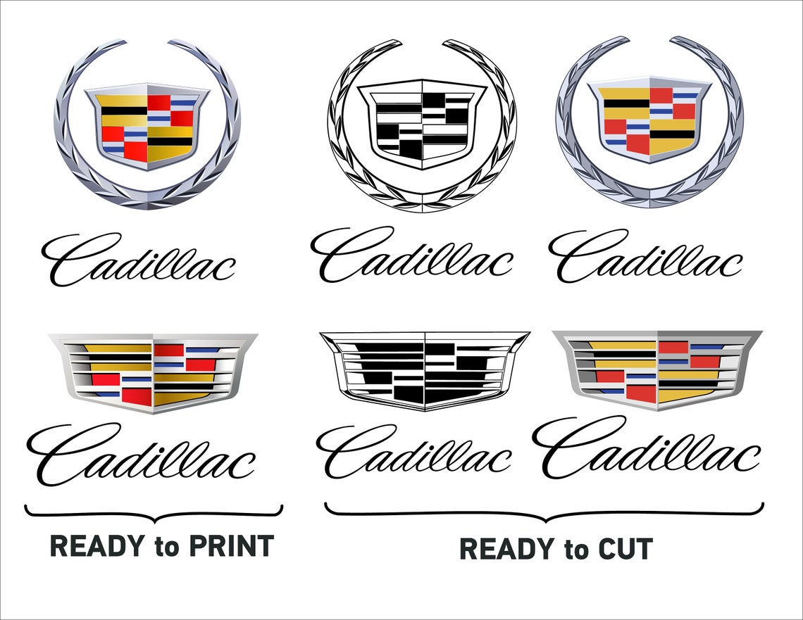 Cadillac color logo SVG Bundle. Car emblem vector clipart | Etsy