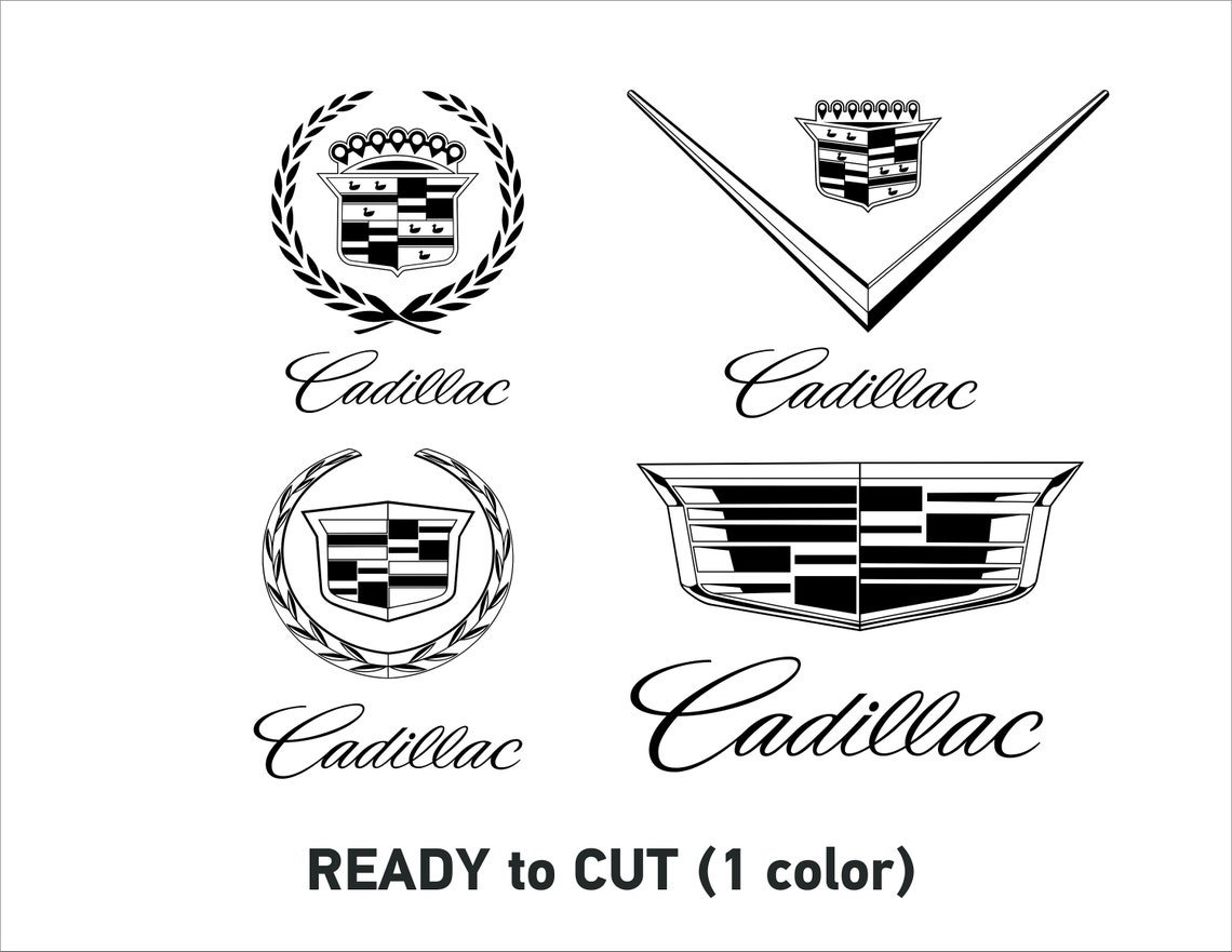 Cadillac history logo SVG Bundle. Car emblem vector clipart | Etsy