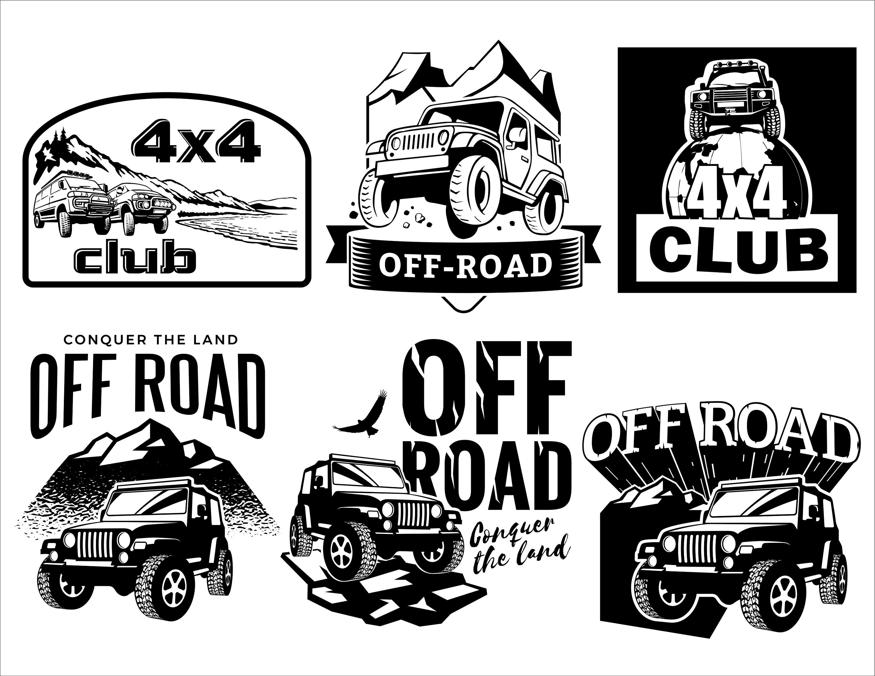 Off Road Car Sticker Svg Bundle 4x4 Decal Vector Clipart Etsy