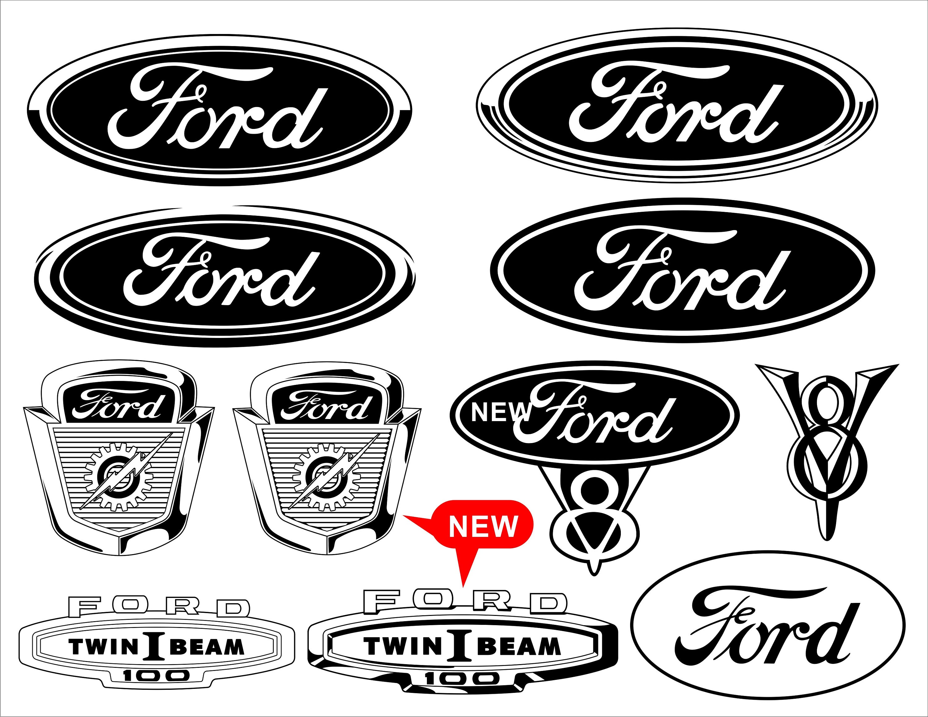 Ford Motor logo SVG Bundle. Car emblem vector clipart | Etsy
