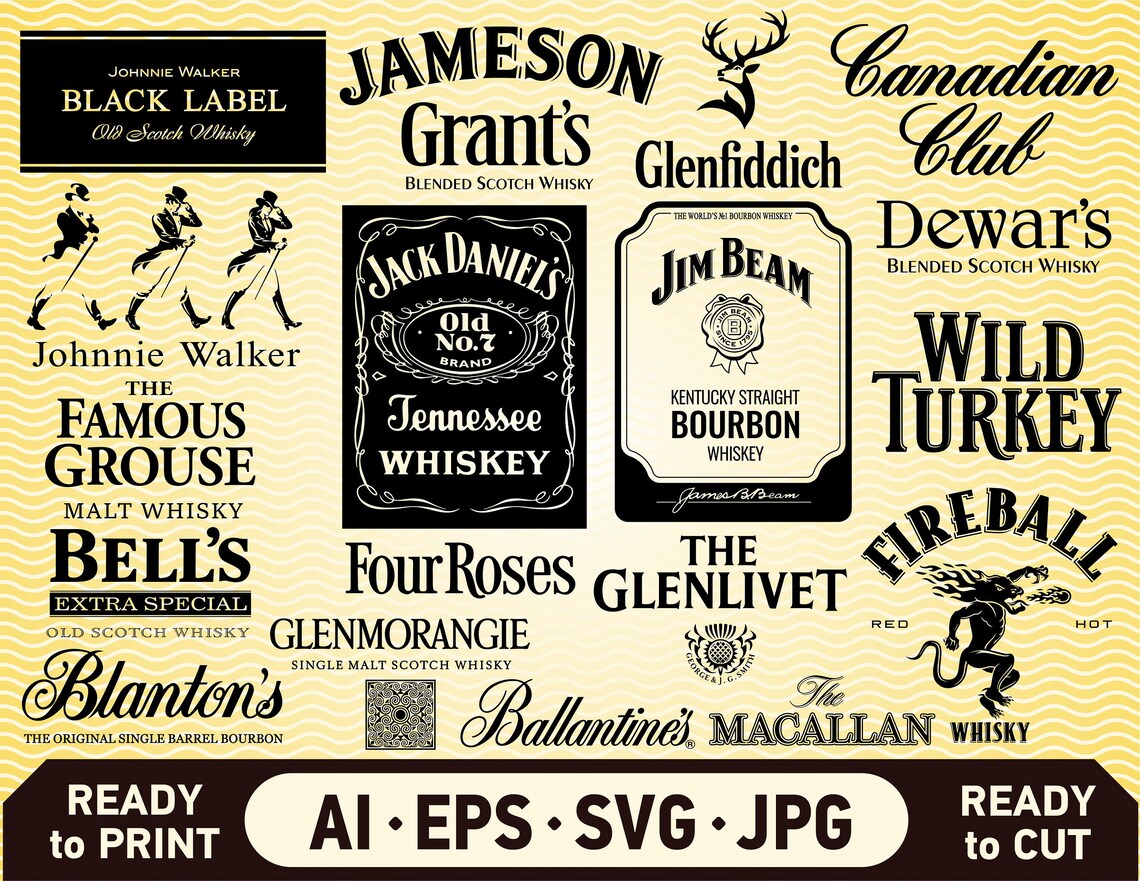 Whiskey bourbon logo SVG bundle. Alcohol brand vector Jack | Etsy Whiskey bourbon logo SVG bundle. Alcohol brand vector Jack | Etsy