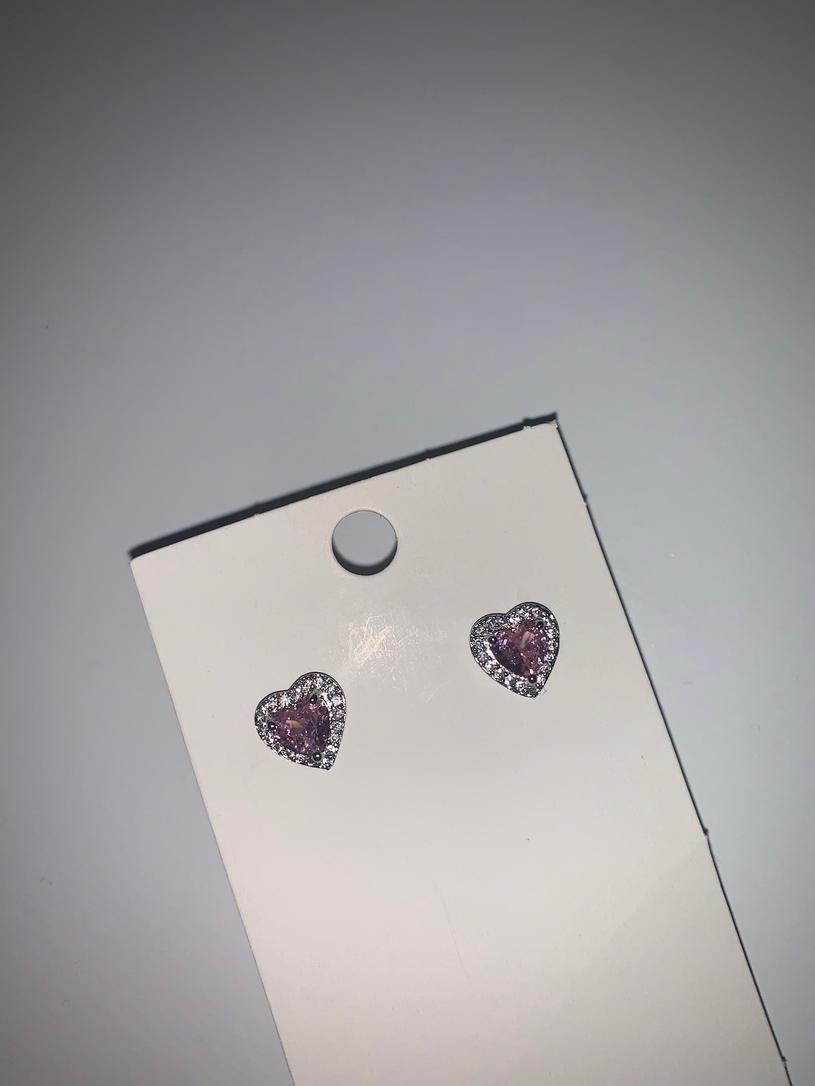 Y2K Pink Heart Earrings Crystal Rhinestone Diamond 2000s - Etsy