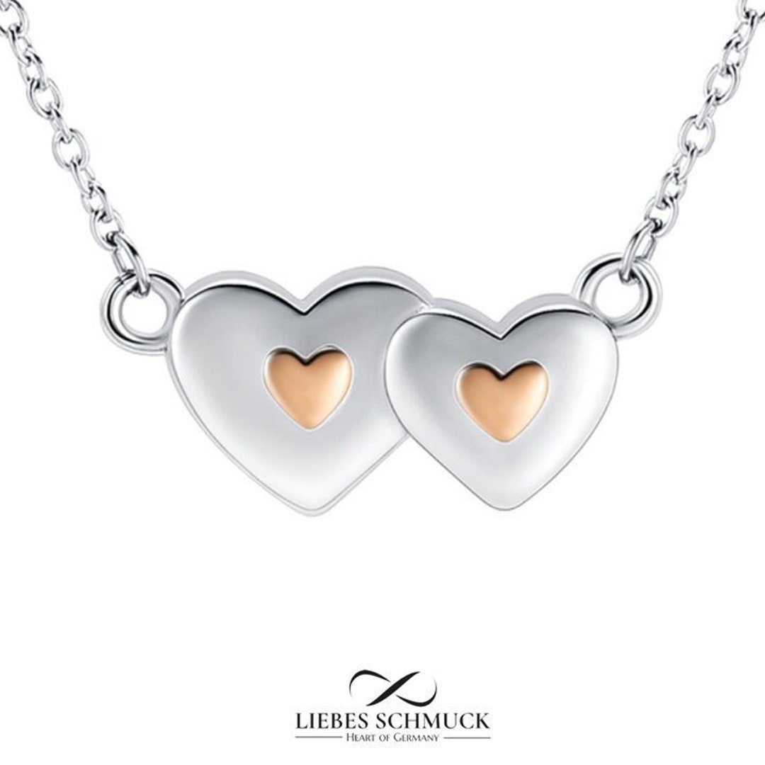 Ash Double Heart Pendant Urn Cremation Necklace Two Hearts for Ashes ...