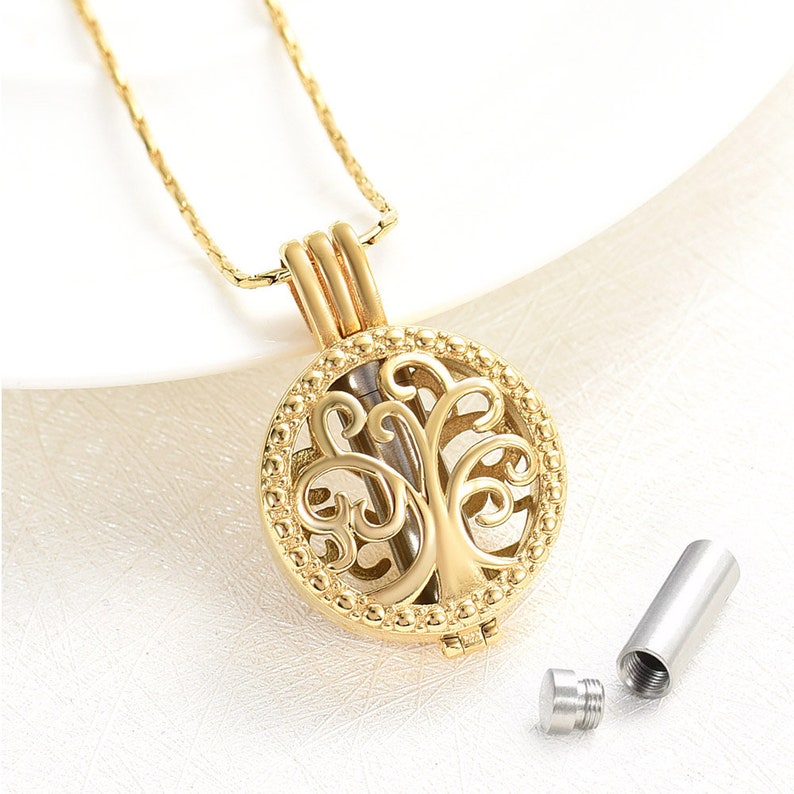 Urn Necklace Tree of Life Cremation Keepsake Mini Jewelry for Ashes or ...