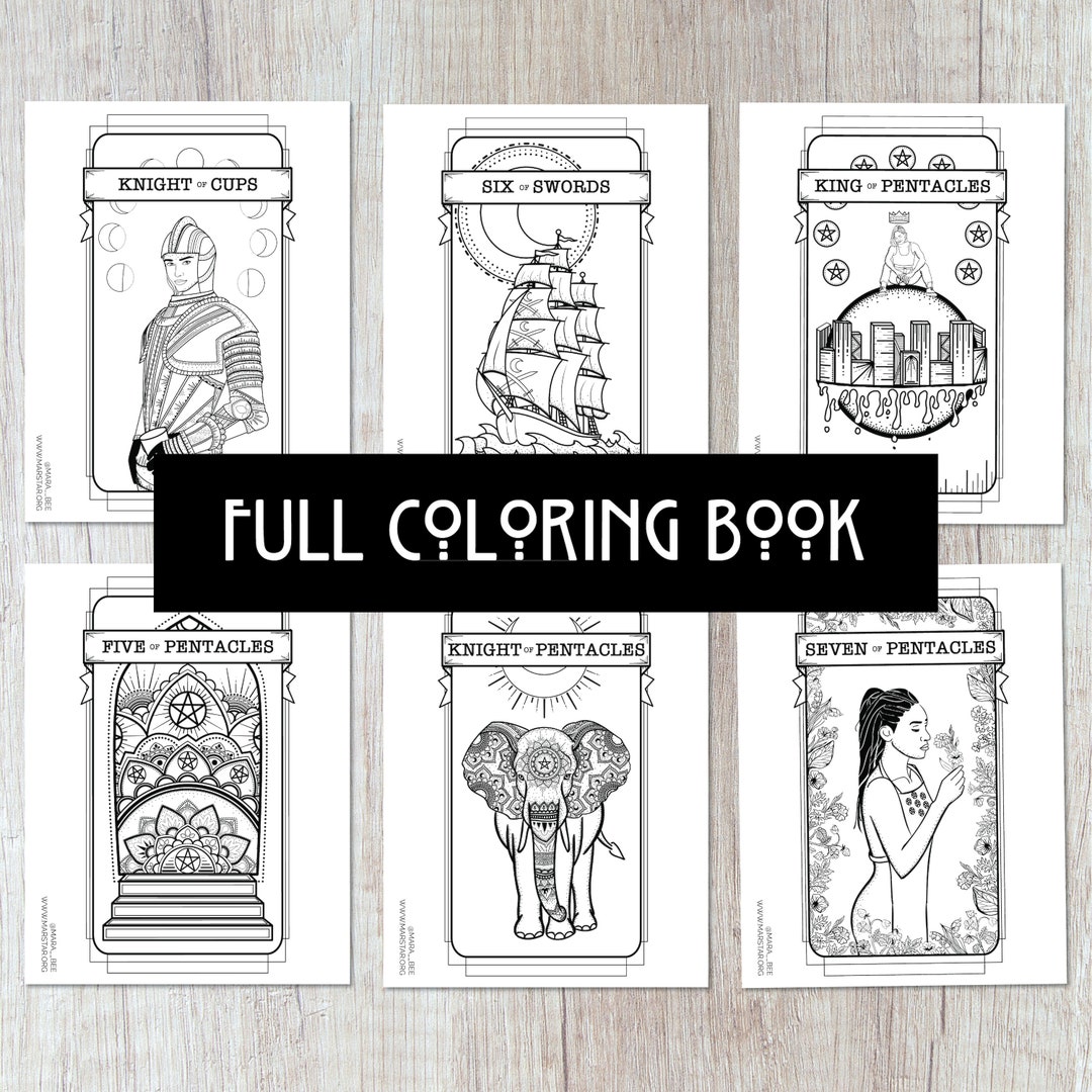 Tarot Coloring Book - All 78 Pages - Images From the Queer Witch Tarot ...