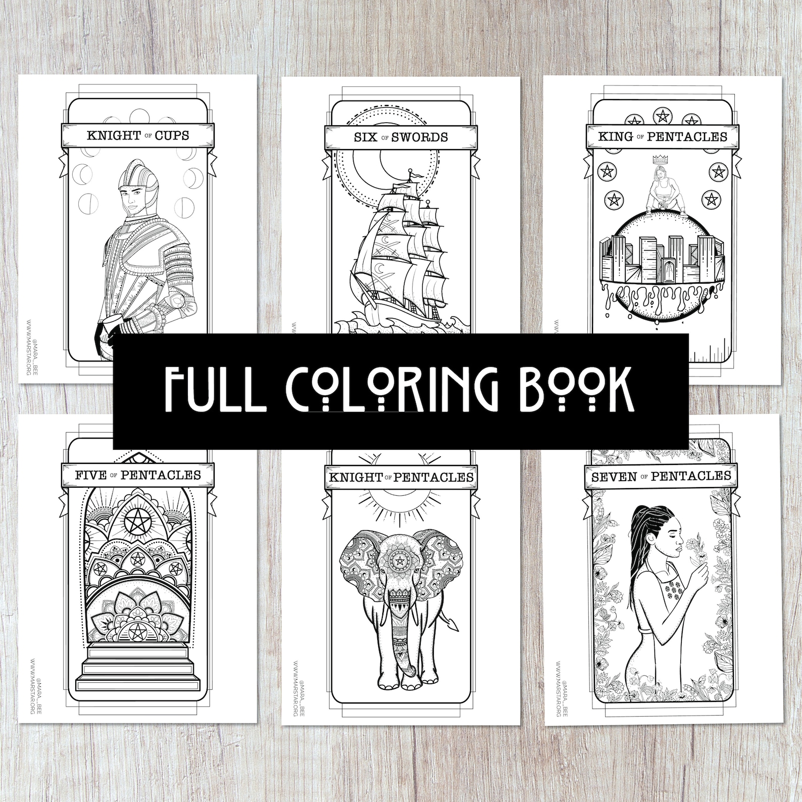 Tarot Coloring Book - All 78 Pages - Images From the Queer Witch Tarot ...