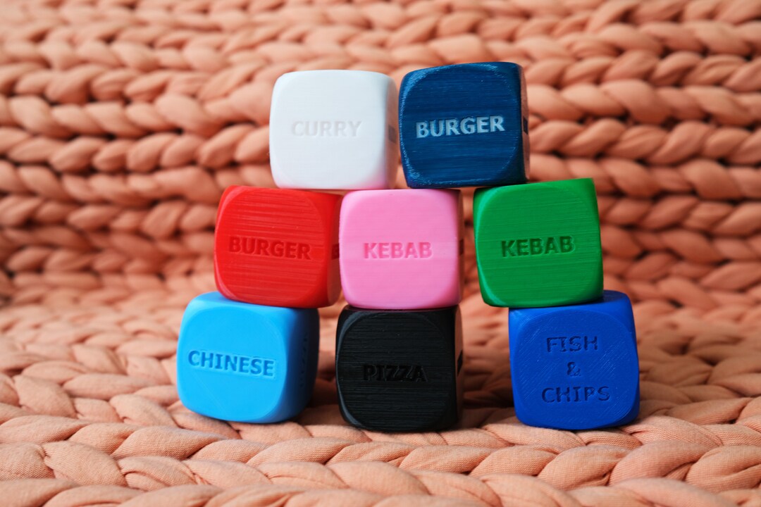 Takeaway Decision Dice- 3D Printed Takeout Dice Standard Takeaway ...