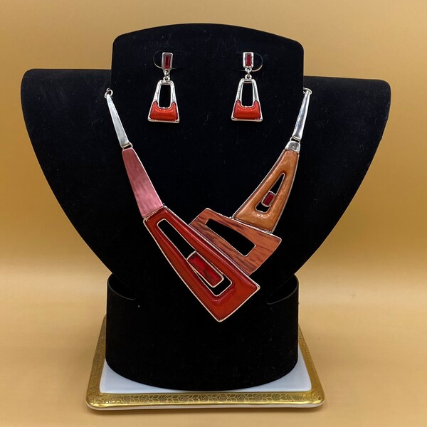 Red Bib Necklace - Etsy