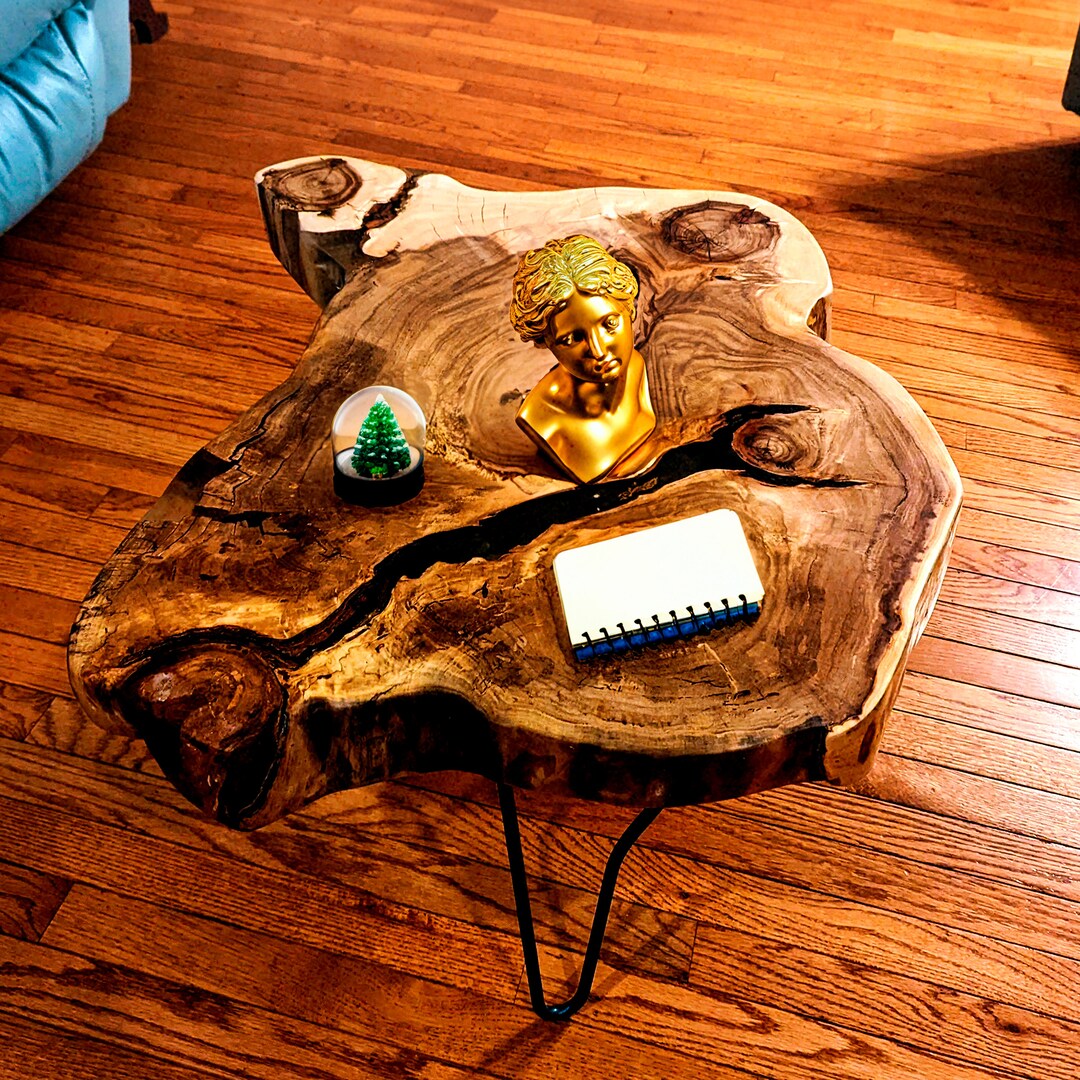Wood Slab Coffee Table, Modern Coffee Table, Unique Wood Coffee Table ...