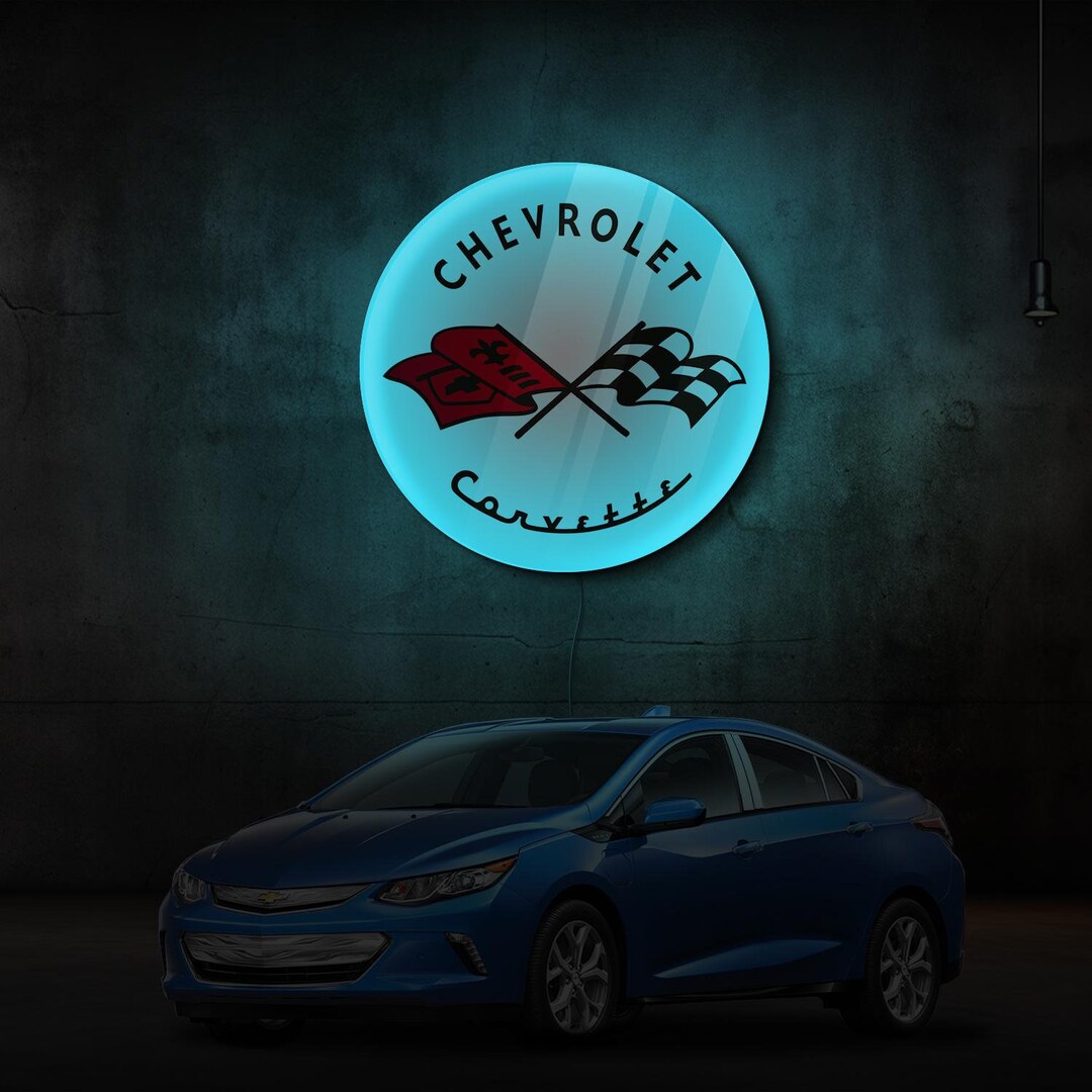 Chevrolet Neon Sign, Chevrolet Corvette Led Sign, Corvette Garage Sign ...