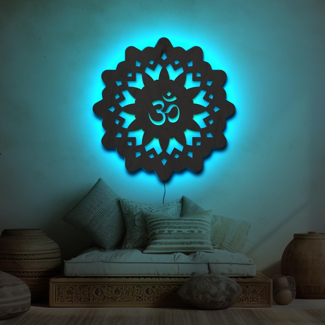 Mandala Led Lamp, Mandala Light Neon Sign, Mandala Flower Light up Sign ...