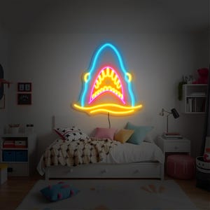 Shark Neon Sign, Shark Neon Light, Fishing Neon Sign, Shark Lamp ...