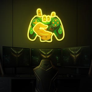 Game Controller Neon Sign, Game Controller Light up Sign, Gaming Room ...