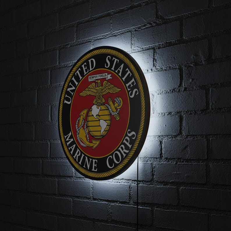 USMC Led Sign, United States Marine Corps Wall Light, Marine Corps ...