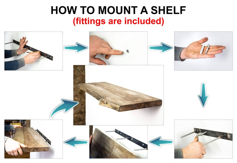 Live Edge Shelf Floatingrustic Wood Shelvessingle Shelfwood - Etsy