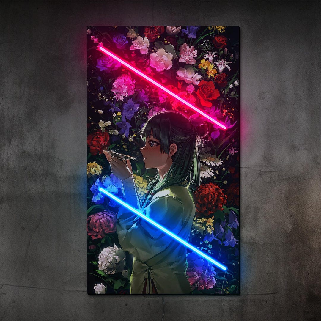 Anime Girl Neon Sign, Anime Girl Light, Girl Neon Pop Art Artwork ...