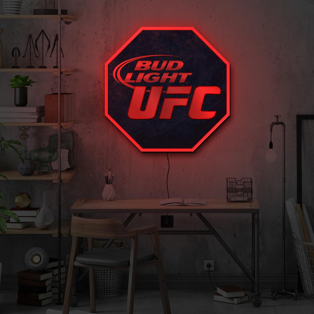 UFC Led Neon Sign, Fighting Neon Wall Art, Sports Bar Light up Sign ...