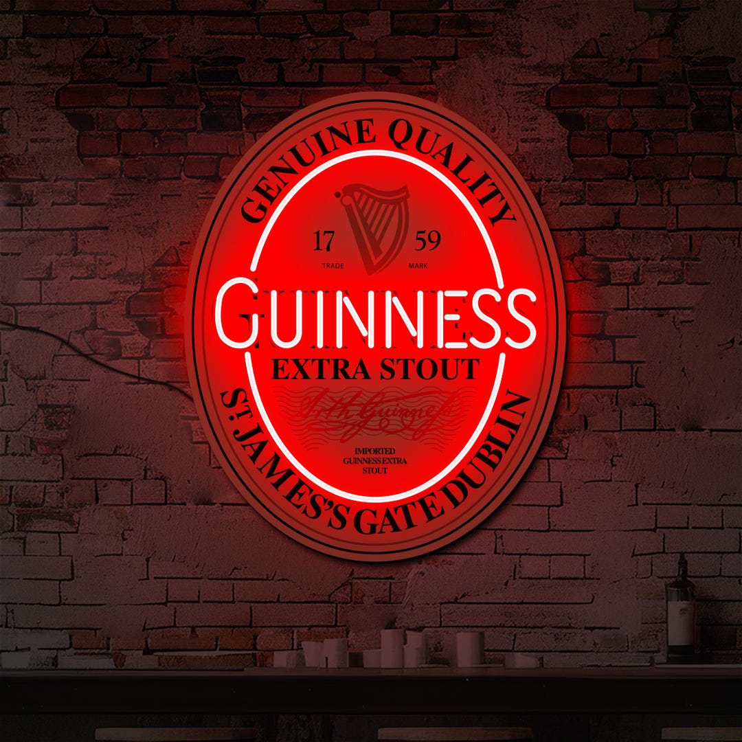 Guinness Neon Sign, Guinness Led Sign, Guinness Light up Sign, Guinness ...