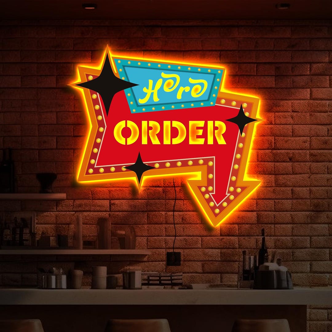 Order Here Neon Sign, Order Here Light up Sign, Bar Led Sign, Cafe Neon ...