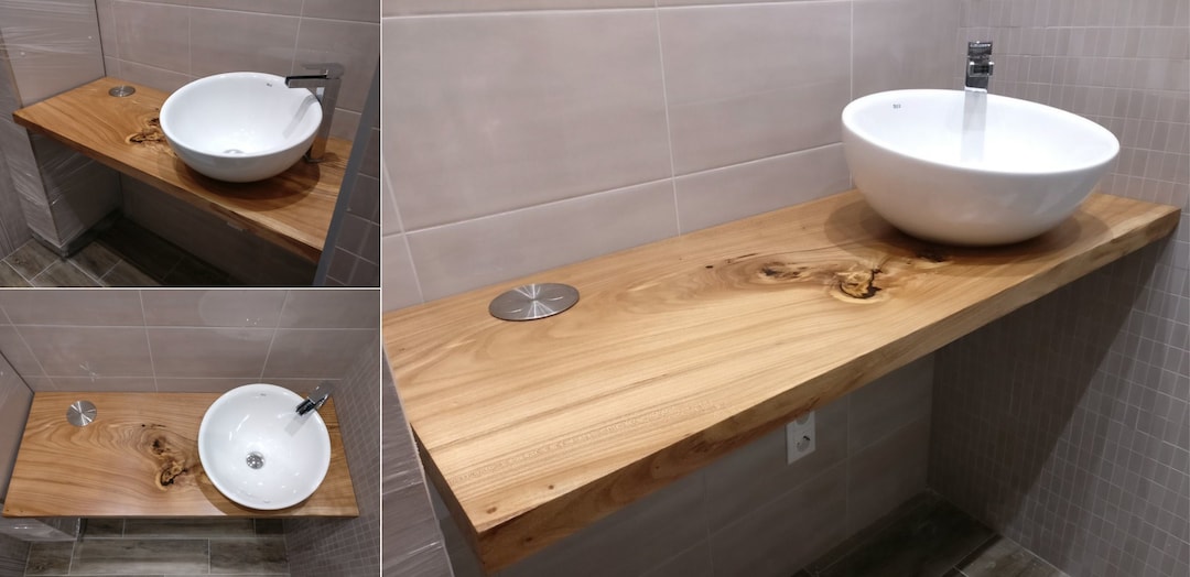 Live Edge Vanity Top Walnut, Rustic Vanity Bathroom, Modern Bathroom ...