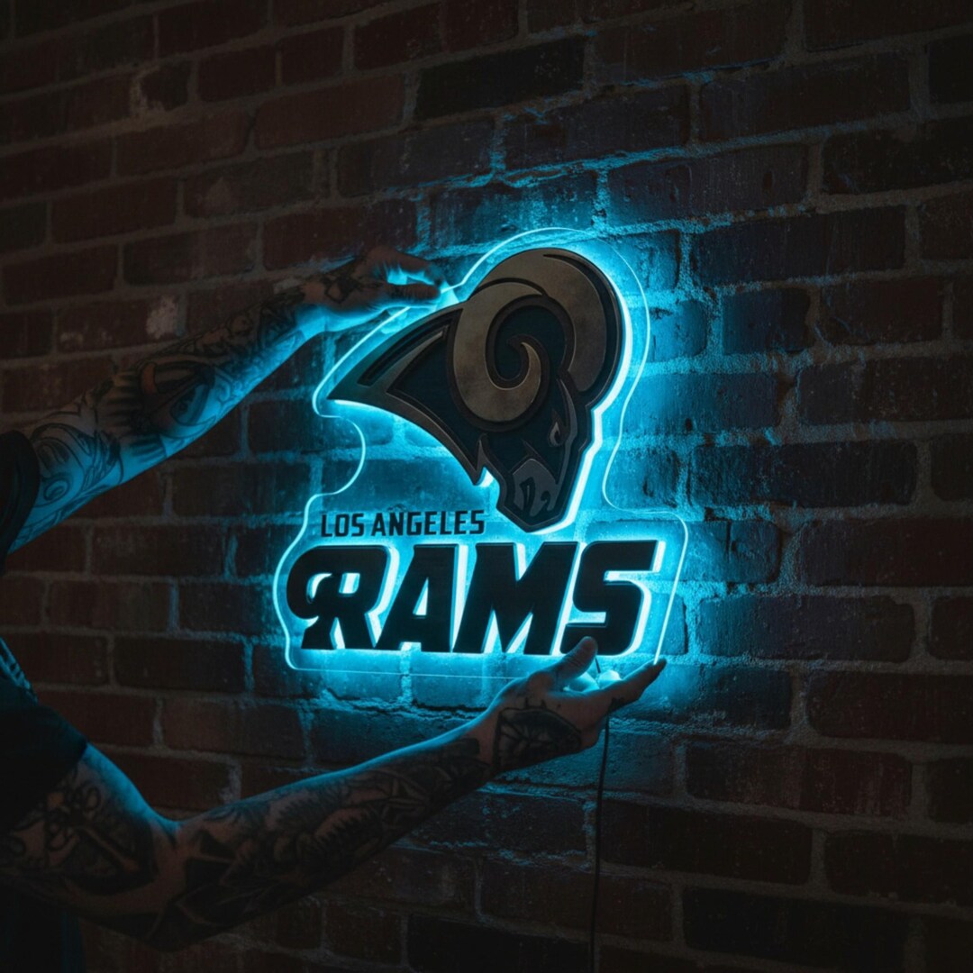 Los Angeles Rams Neon Sign, Rams Logo Light Sign, Football Team Neon ...
