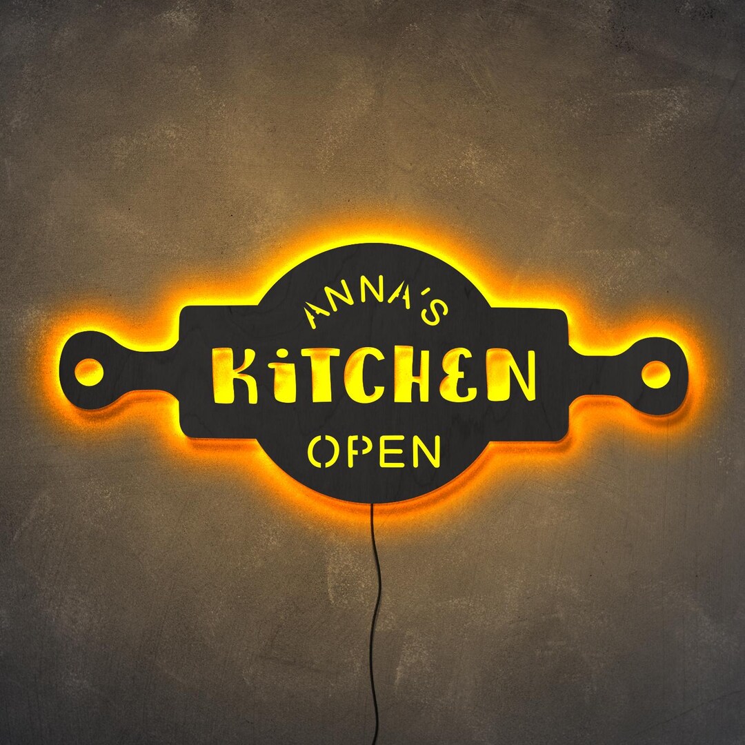 Kitchen Neon Sign, Kitchen Led Sign, Custom Kitchen Sign, Kitchen Name ...