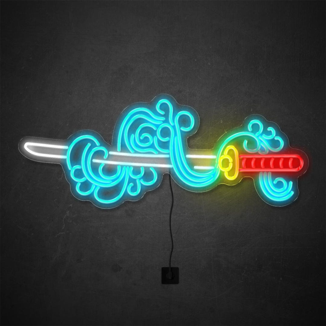 Katana Neon Sign, Anime Sword Neon Sign, Japanese Neon Sign, Game Room ...