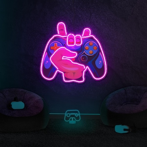 Game Controller Neon Sign, Game Controller Light up Sign, Gaming Room ...