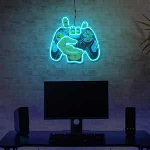 Game Controller Neon Sign, Game Controller Light up Sign, Gaming Room ...