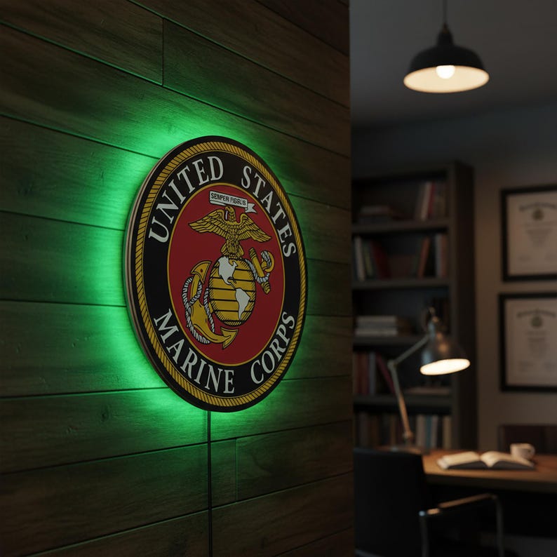 USMC Led Sign, United States Marine Corps Wall Light, Marine Corps ...