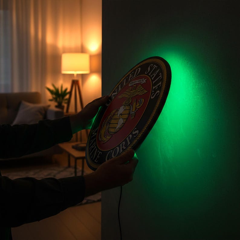 USMC Led Sign, United States Marine Corps Wall Light, Marine Corps ...