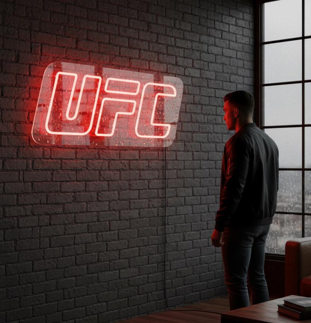 UFC Neon Sign, UFC Wall Sign, MMA Neon Sign, Fight Night Neon Sign, Man ...