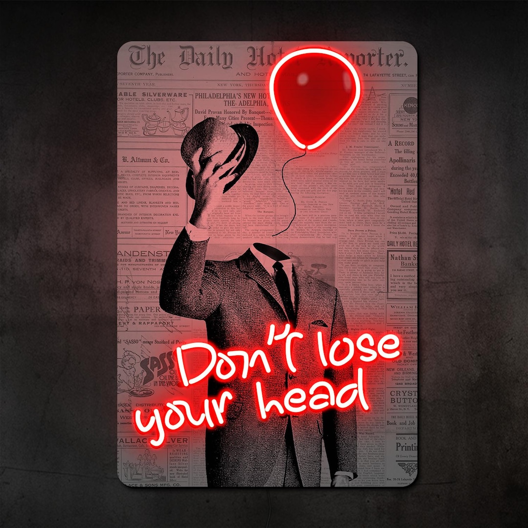 Neon Wall Art, Don't Lose Your Head Sign, Light up Wall Decor, Neon ...