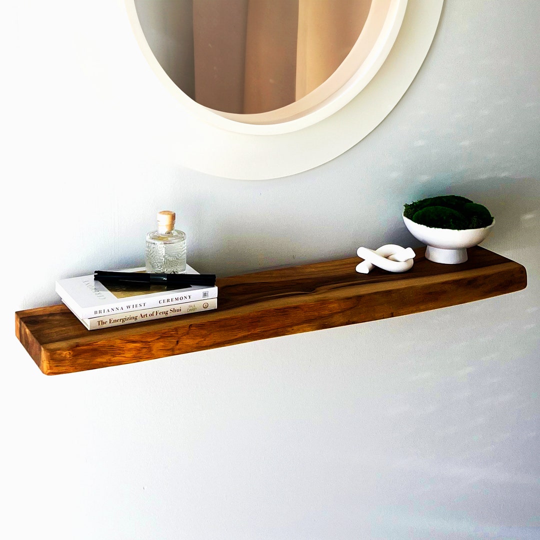 Rustic Floating Shelf for Kitchen Raw Edge Floating Shelf - Etsy