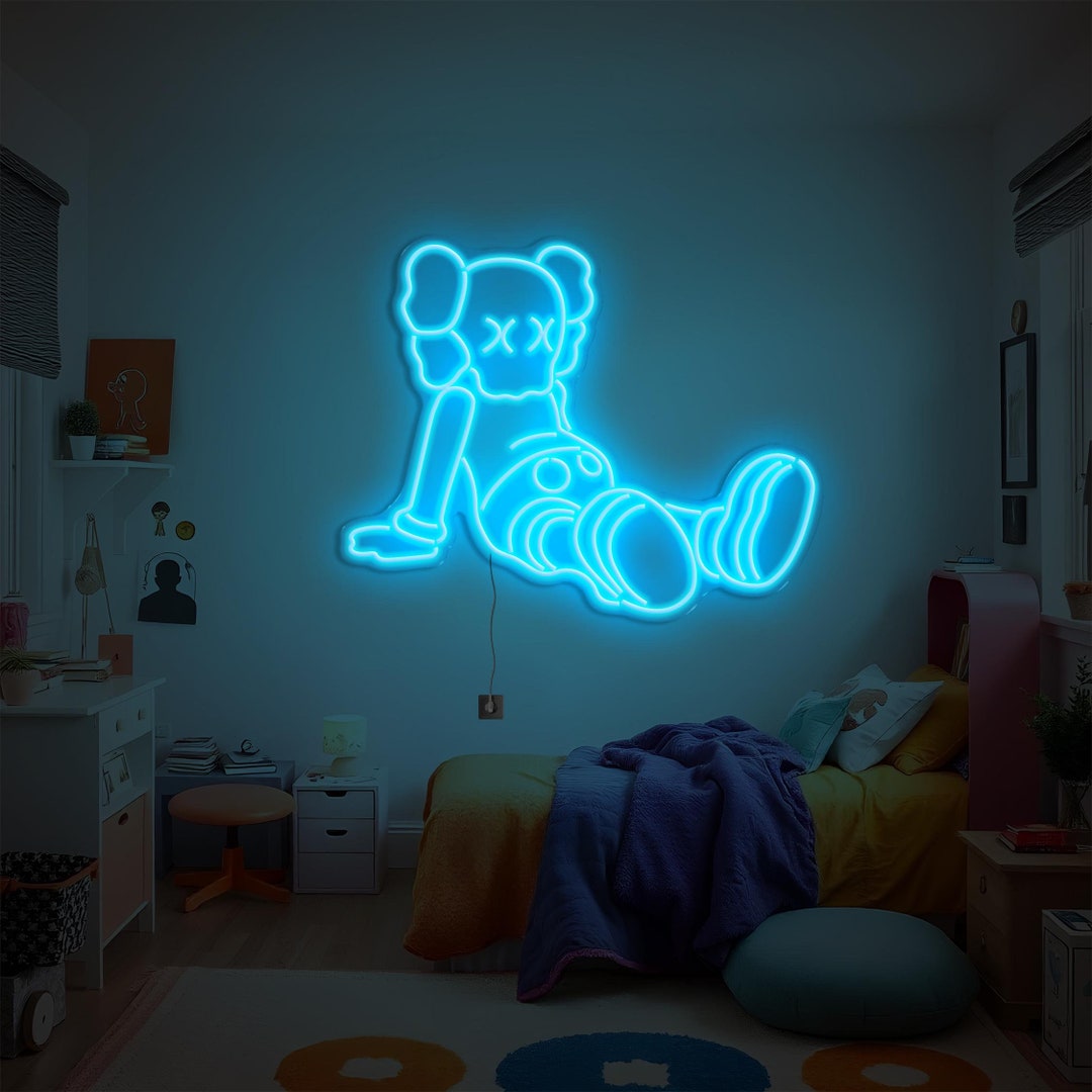 Kaws Neon Sign, Kaws Led Sign, Anime Neon Sign, Kaws Wall Art, Game ...