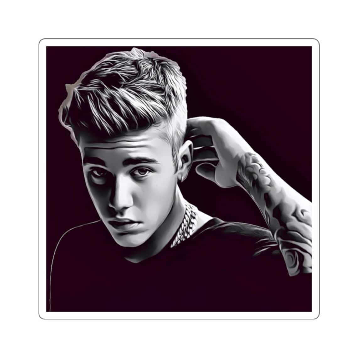 Justin Bieber Sticker Illustration Square Stickers | Etsy