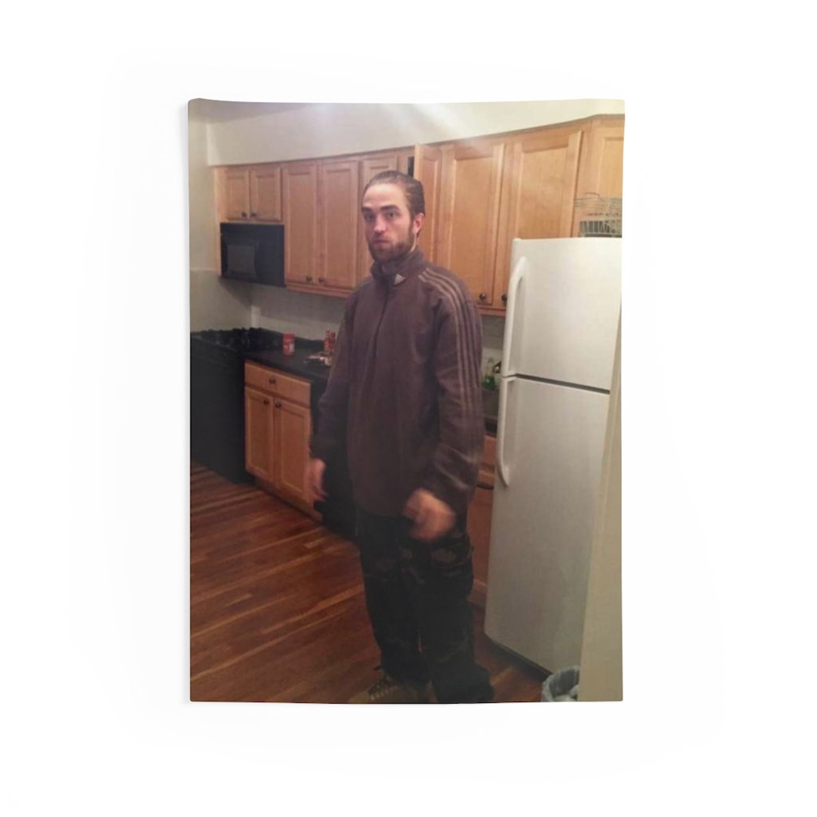 Robert Pattinson Tracksuit Kitchen Meme Indoor Wall Tapestry | Etsy