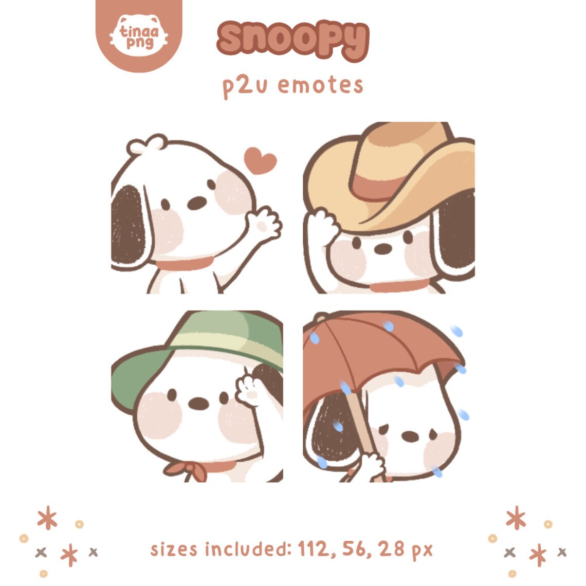 P2U Snoopy Emotes - Twitch, Discord, Youtube, Streaming - Etsy