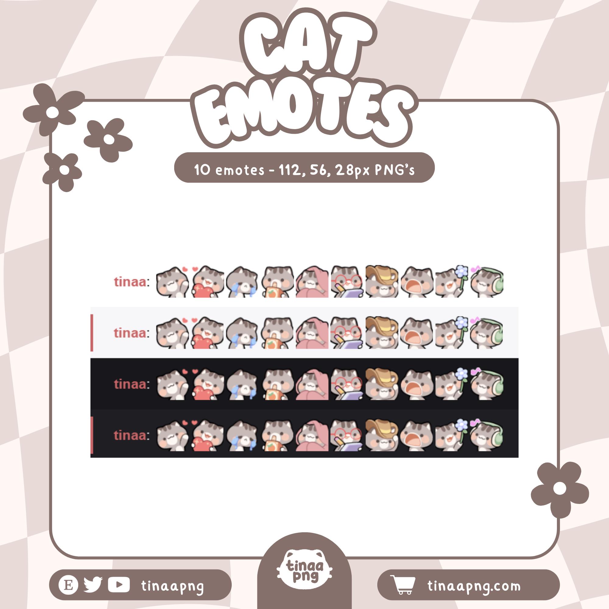 P2U Tabby Cat Emotes (10 Pack) - Twitch, Discord, Youtube, Streaming - Etsy