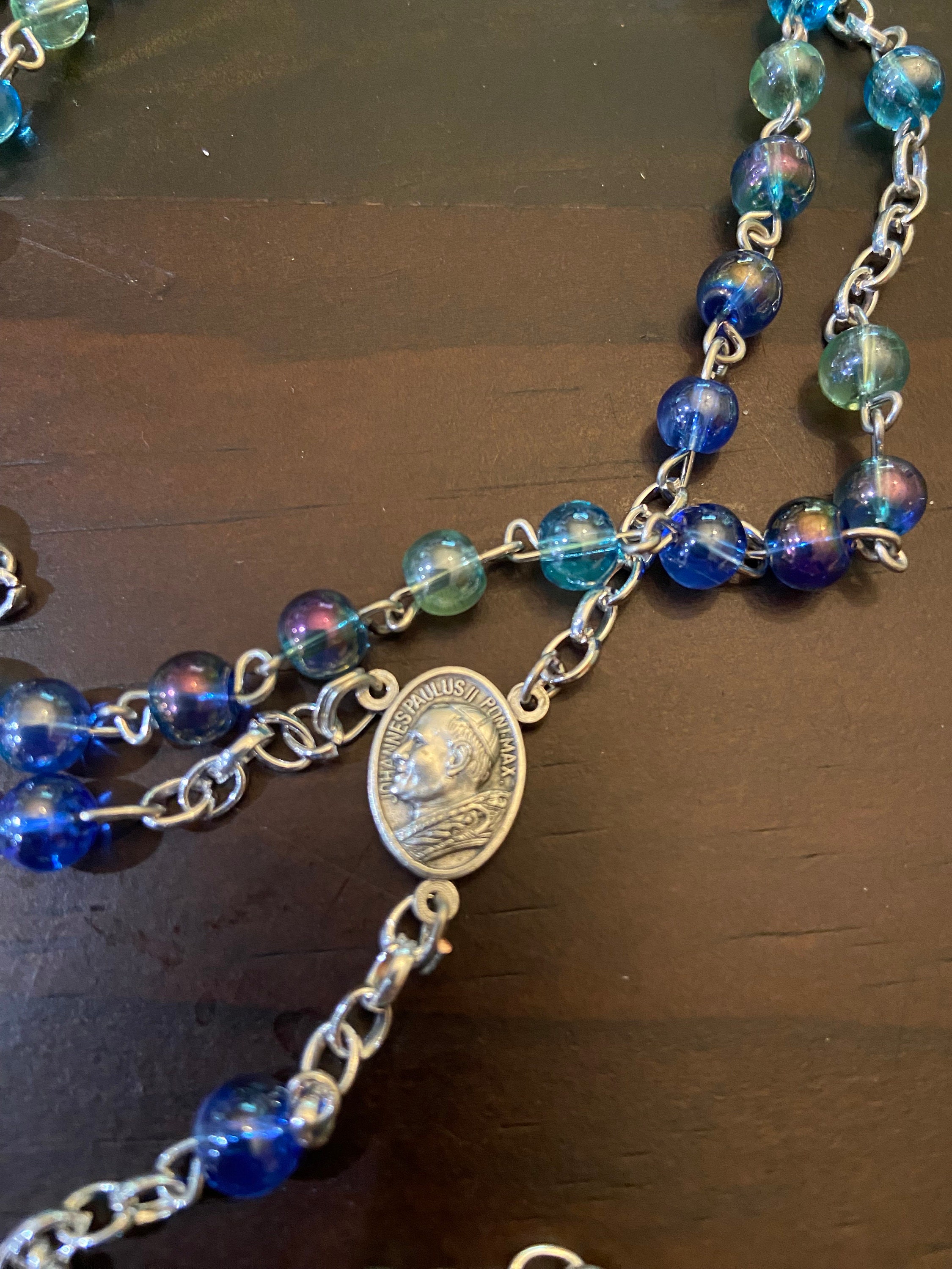 Divine Mercy Blue Rosary - Etsy