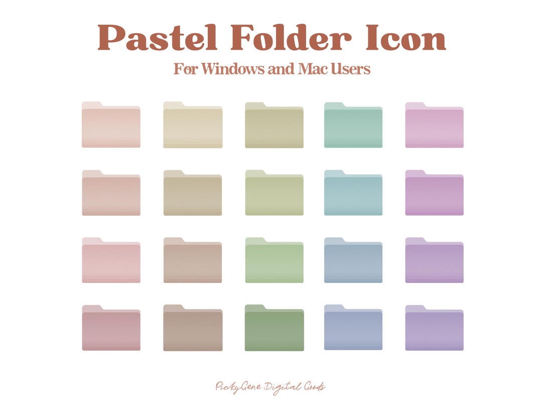 20 PASTEL DESKTOP ICON _icon Bundle, Desktop Icons, Folder Icons, Mac ...