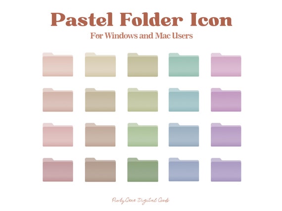 20 PASTEL DESKTOP ICON _icon Bundle Desktop Icons Folder | Etsy
