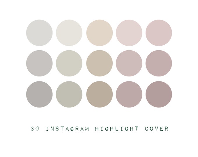 30 Neutral - INSTAGRAM HIGHLIGHT COVER | Solid Color Only, Neutral Logo ...