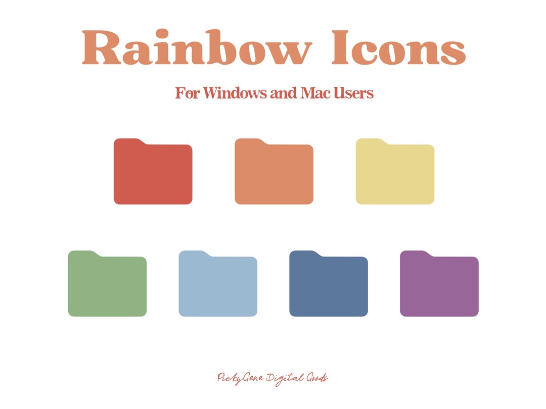 Round ICON _ Rainbow Pastel Tone | Desktop Icons, Folder Icons, Mac ...