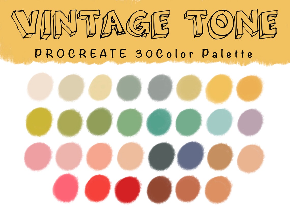 Vintage Color PROCREATE COLOR PALETTE Procreate Swatches, for Procreate ...